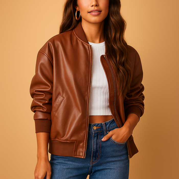 Long varsity-style jacket for women | Tessa